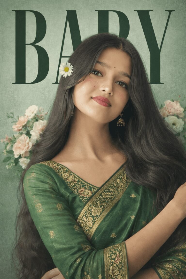 Elegant Cinematic Saree Portrait: Traditional Beauty Meets Modern ...