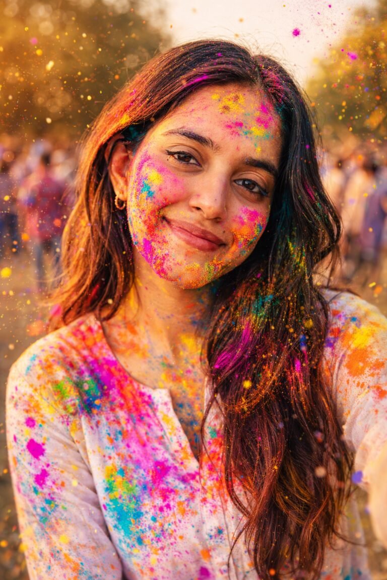 Ultra-Realistic Holi Festival Portrait Photography Guide | Haryana DC